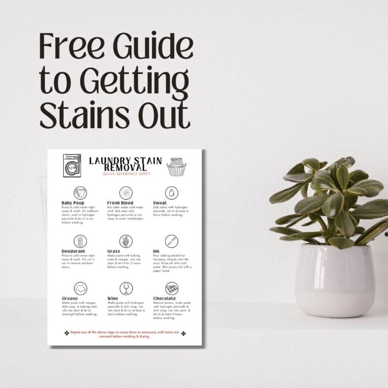 Laundry Stain Removal Quick Reference Sheet